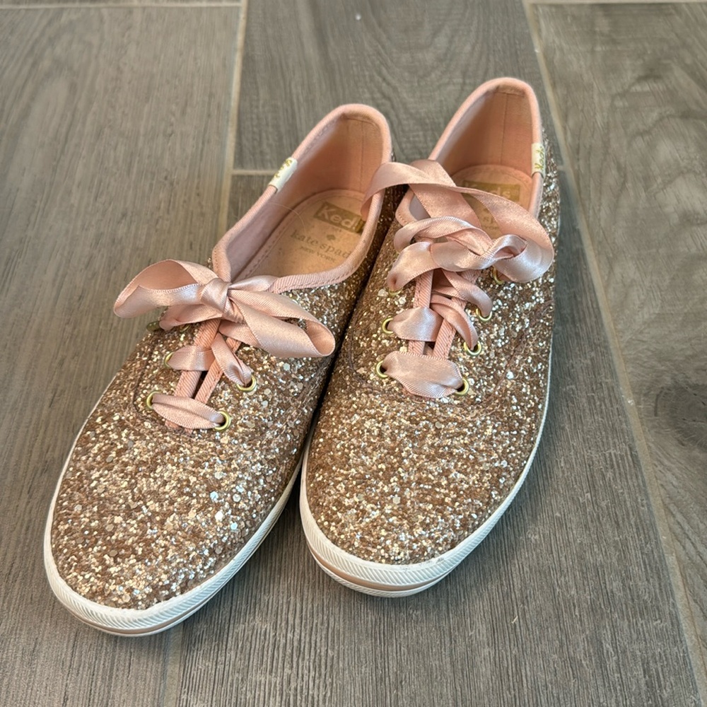 Kate Spade X Keds Rose Gold Sparkle Tennis Shoe Size 6 - Gem